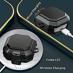 OTOPO Lock Case for Samsung Galaxy Buds 2 Pro/Galaxy Buds 2/Galaxy Buds Pro/Galaxy Buds Live Case with Cleaning Kit Men Women Protective Case Cover for Samsung Earbuds Case - Black