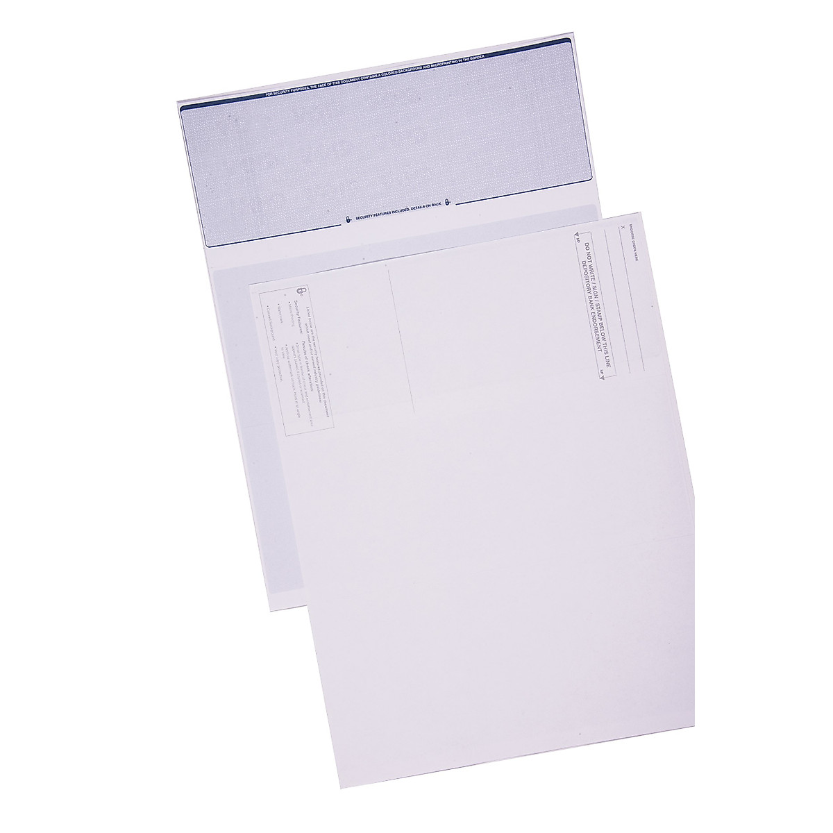 CheckOMatic Computer Check Paper - 100 Pack - Top Blank Stock Checks - Security Features & Laser Printer Compatible - Blue Diamond
