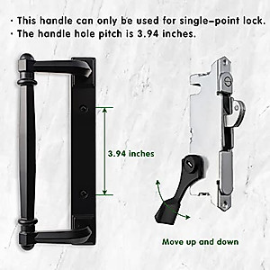 House Guard 20001 Series Patio Door Lock and Handle Set with Key Choices That Add a Unique Signature to Your Patio Doors Glass Sliding Door Handle(Black)