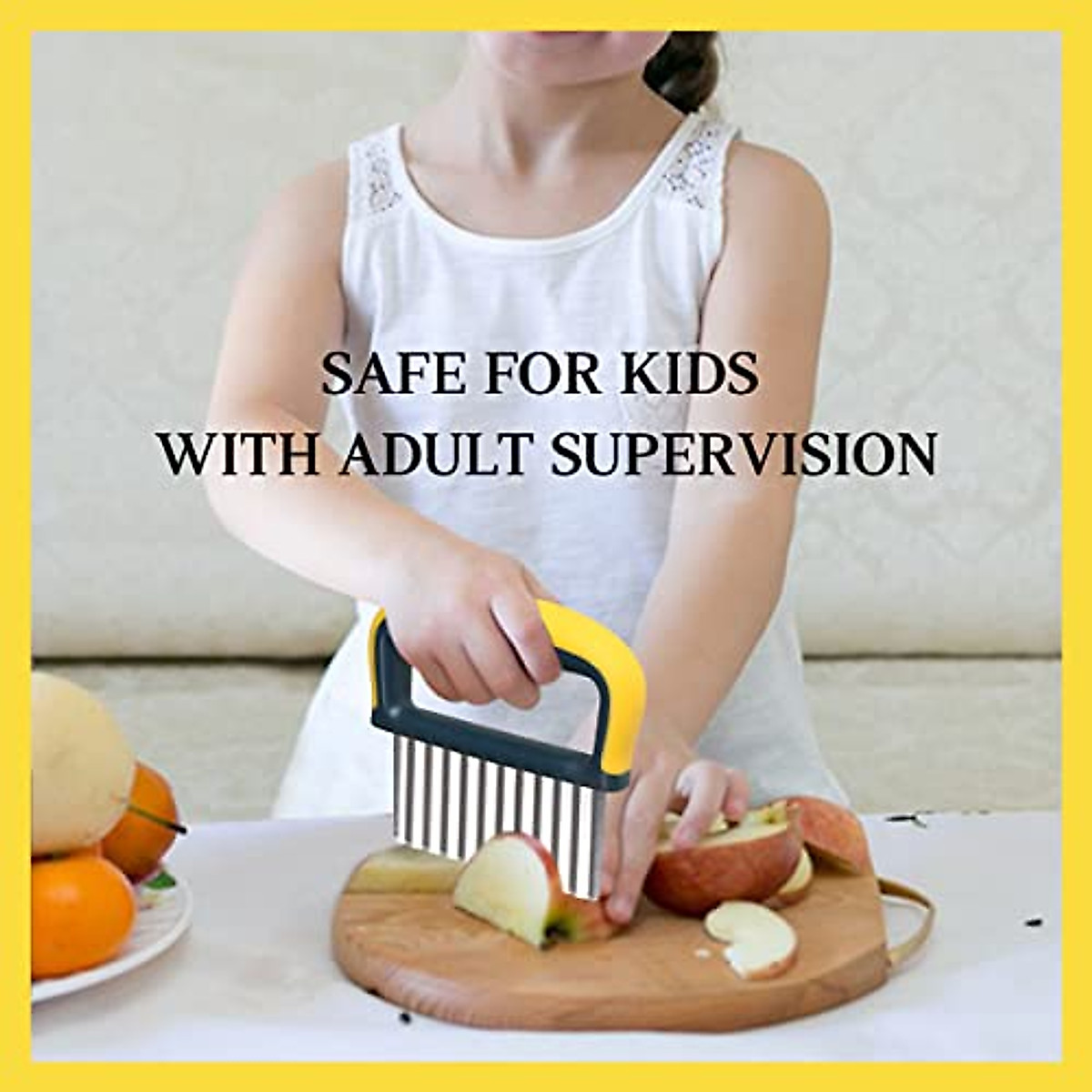 YGDZ Wavy Crinkle Cutter, Stainless Steel Wavy Knife Crinkle Cutting Tool Chopper Cutter for Veggies, Two Pack