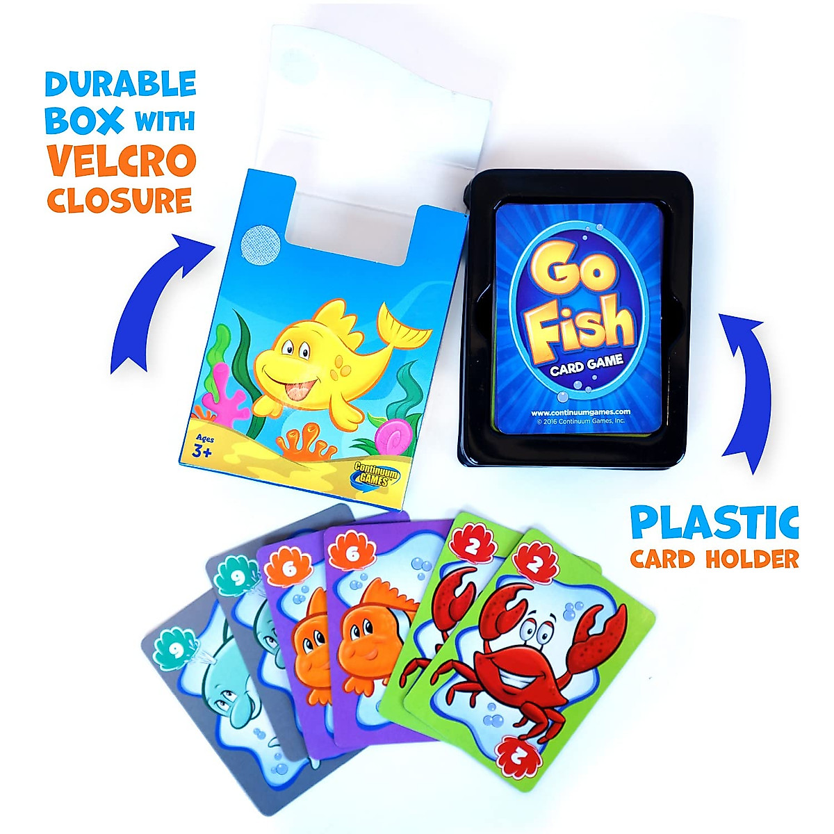 Continuum Games Go Fish Classic Card Game Fun for Children Age 3 and Up, Blue