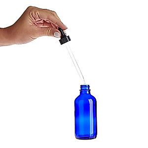 Juvale 30pcs Set, 24 Count 4oz 120ml Blue Glass Dropper Bottles and 6 Funnels for Essential Oils and Perfumes