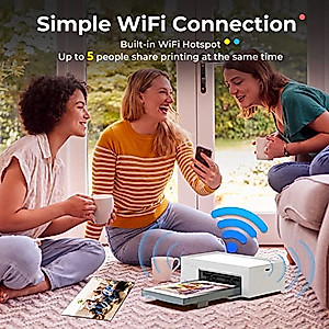 Liene 4x6'' Photo Printer, Photo Printer (100 Sheets), Full-Color Photo, Portable Instant Photo Printer for iPhone, Thermal Dye Sublimation, Wi-Fi Picture Printer w/ 100 Sheets Paper & 3 Cartridges