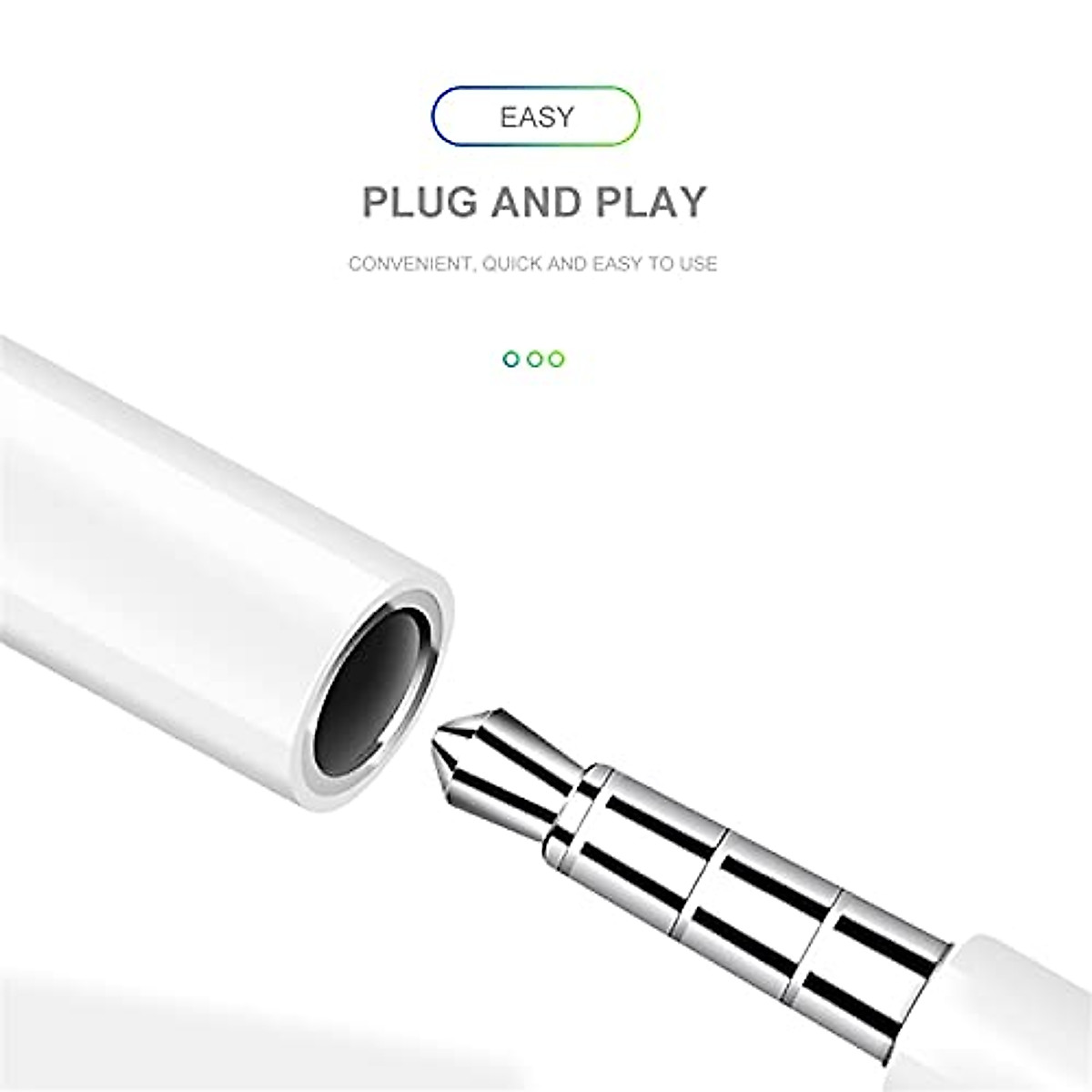 3 Pack Lightning to 3.5mm Headphone Jack Adapter MFi Certified, Connector Aux Audio Adapter iphone Adapter White Support for iPhone 7/7P/8/8P/X/XS/11/11 PM/12/12PM/13/13PM Compatible iOS 10.3 or Later