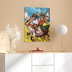 Ukrainian Folk Art Painting Ukrainian Wall Art Dancing Couple Oil Painting Ukrainian Flag Painting Wall Art Paintings Canvas Wall Decor Home Decor Living Room Decor Aesthetic 12x16inch(30x40cm) Unfr