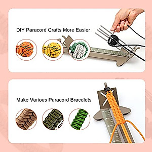 Catcan 2 in 1 Paracord Jig, Paracord Bracelet and Paracord Jig Making Kit, Adjustable Length DIY Craft Paracord Tools 4" to 13" with Free Cord and Buckles