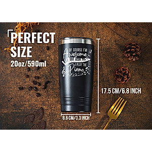 Onebttl Piano Gifts for Piano Players for Men, Women, Piano Teacher and Piano Lovers, 20oz/590ml Stainless Steel Insulated Tumbler Coffee Mug with Straw & Lid - I Play the Piano