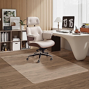 Naturei Clear Chair Mat for Hard Floors, 60'' x 46'' Transparent Office Mats, Heavy Duty Floor Protector Mat for Office & Home - Rectangle