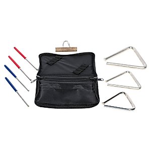 TreeWorks Chimes TRE57BP Made in USA Set of Three Triangles and Beaters with Carrying Case for Storage and Travel