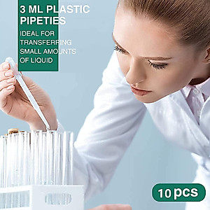 Merthvda 6 Sizes Plastic Beaker Set, 1000ml/500ml/250ml/100ml/50ml/30ml, Thicken Plastic Measuring Cup Clear Raised Graduated Liquid Container with Spout & Handle, Included 10pcs Transfer Pipettes