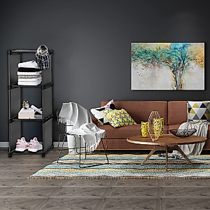 Wishwill Cube Storage Organizer, 3 Cube Storage Organizer Shelf,DIY Storage Book Shelf Toy Shelf Modular Bookcase Closet Cabinet in Living Room,Children's Room, Bedroom(Black)