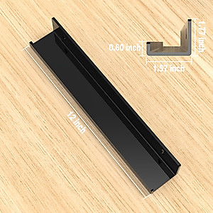 ILYXY Acrylic Vinyl Record Holder 8 Pack, 12 Inch Black Vinyl Record Wall Mount, Floating Vinyl Shelves Record Frames for Record Wall Display