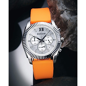 BINLUN Silicone Watch Bands Quick Release Rubber Sport Watch Straps 18mm 19mm 20mm 21mm 22mm 24mm Smartwatch Bands Replacement for Men and Women (White/Red/Black/Blue/Orange/Grey/Brown/Green)