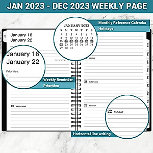 2023 Planner - Weekly and Monthly Planner 2023, 6.3” × 8.4”, Planner 2023 from Jan 2023 to Dec 2023, Inner Pocket, Premium Paper, Twin-wire Binding, Make Your Life Productive