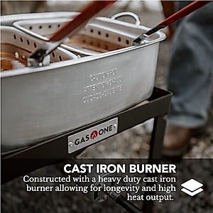 Gas One Double Fryer with 2 Baskets Propane Burners for Outdoor Cooking – Heavy Duty 18Qt Aluminum Pot Outdoor Deep Fryer with Cast Iron Burner – Propane Deep Fryer with Thermometer