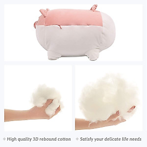ARELUX 16in Stuffed Animal Pig Plush Pillow,Soft Piggy Anime Plushies Japanese Cuddle Pet Throw Pillow,Kawaii Plush Toy Gifts for Boys Girls Kids Birthday