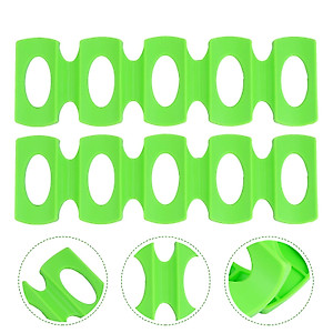 DOITOOL Foldable Water Bottle 2pcs Bottle Stacking Mat Foldable Silicone Bottle and Can Stacker Can Holder Rack Space Saver Organizer for Refrigerator Pantry Countertop Cabinet Green Soda Fridge