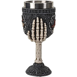 Pacific Giftware Skeleton Couple Goblet, 7-inch Height, Resin