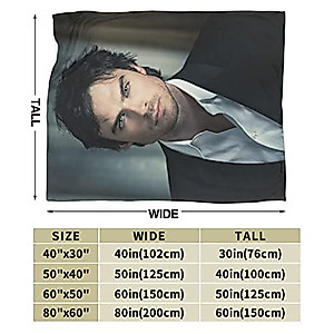 Ian Somerhalder Blanket Super Soft Lightweight Fleece Thermal Blanket All Season for Bed Couch Living Room Air Conditioning Blanket