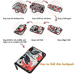 Classic legend Folding Backpack Women Fashion Waterproof Portable Lightweight Travel Sports Shopping Ultra Light Leisure Bag Day Pack (Khaki)