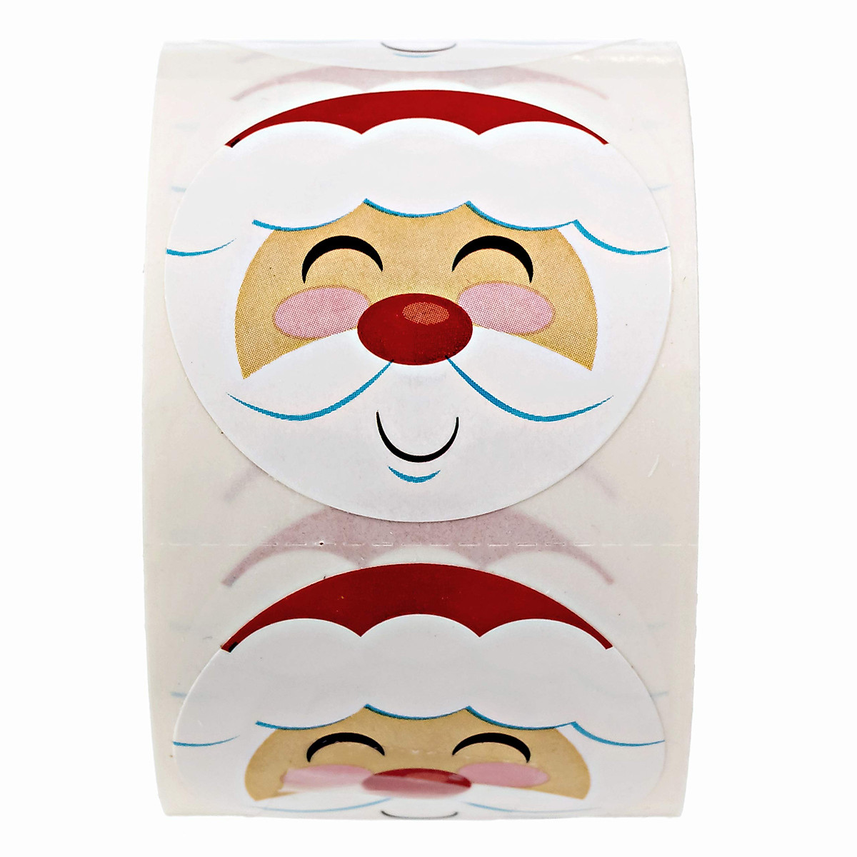 Jolly Santa Holiday Sticker / 1.5" Santa Claus Face Label/Roll of 500 Jolly St. Nick Christmas Stickers