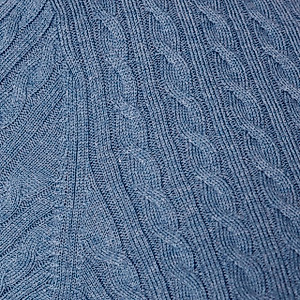 Amazon Essentials Women's Lightweight Long-Sleeve Cable Crewneck Sweater (Available in Plus Size), Blue Heather, X-Large