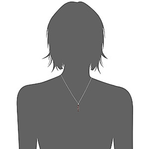 Amazon Essentials womens Sterling Silver Genuine Garnet Pendant Necklace, 18" (previously Amazon Collection)