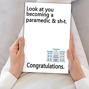 Missonemi Paramedic Graduation Card, Funny New Paramedic Card, Graduation Card For Nursing School Graduate - Look At You Becoming A Paramedic