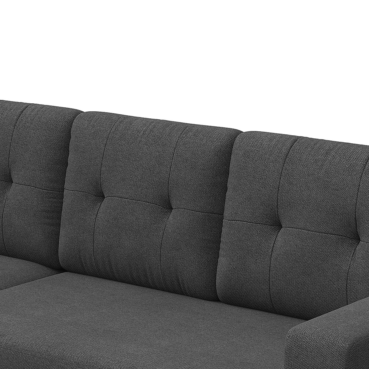 YESHOMY Sofa Bed, Reversible Convertible Sleeper Pull Out Couches with Storage Chaise, Linen Fabric Furniture for Living Room, Dark Gray