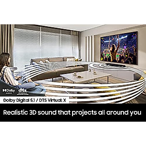 SAMSUNG HW-B650 3.1ch Soundbar w/Dolby 5.1 DTS Virtual:X, Bass Boosted, Built-in Center Speaker, Bluetooth Multi Connection, Voice Enhance & Night Mode, Subwoofer Included, 2022