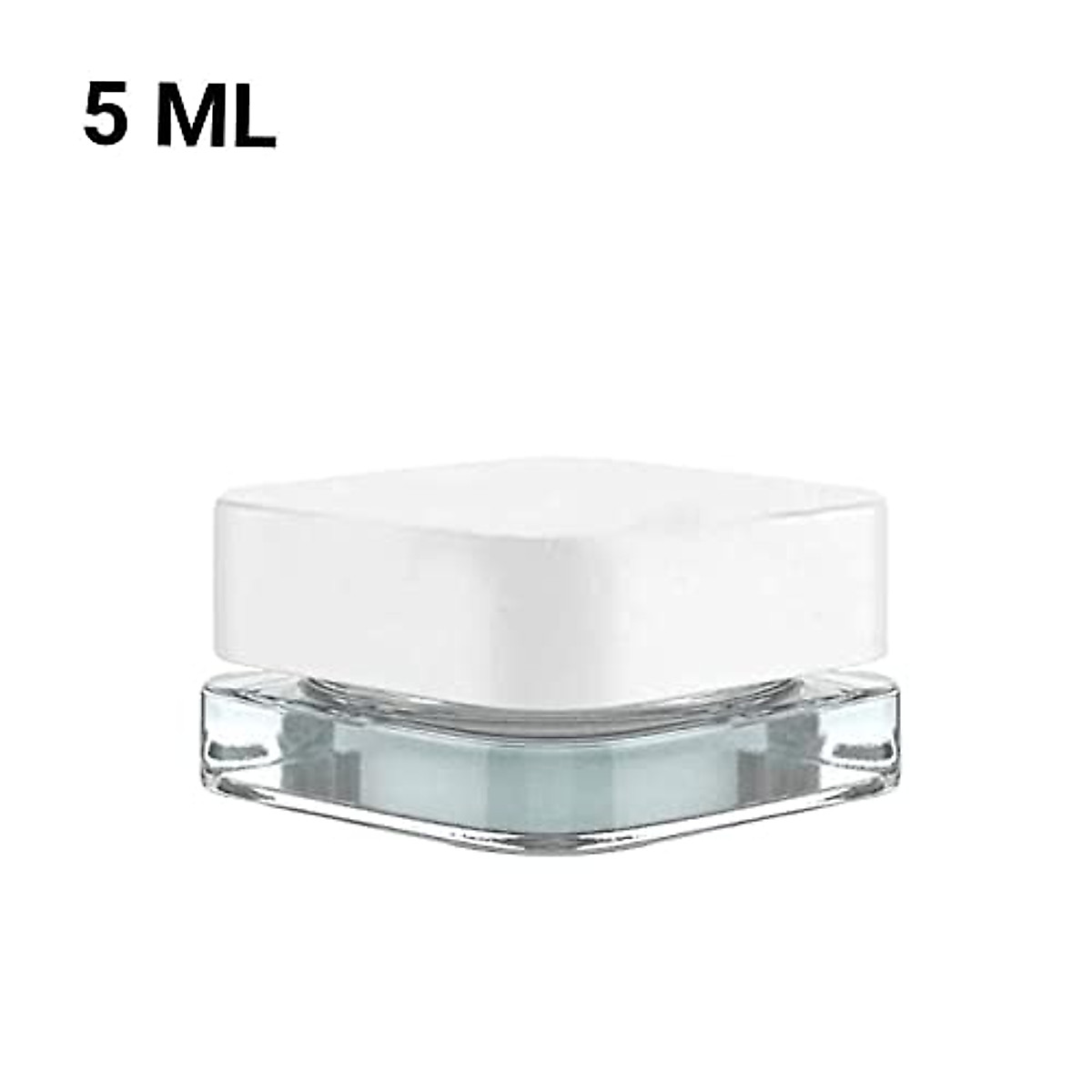 90 packs 5ml Square Glass Jar Concentrate Jars with White Push-and-Turn Lids, White Screw child resistant lid for Safely Storing Concentrates, Shatter and Oils