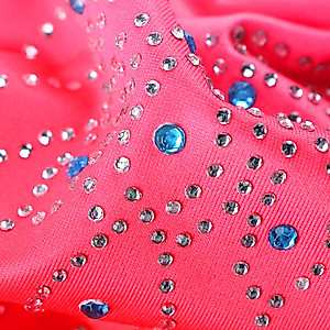 BAOHULU Gymnastics Leotard for Girls Shiny Diamond Ballet Dance One Piece B180_Red_10A