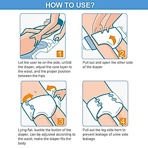 Washable Adult Pocket Nappy Cover Close-Fitting Adjustable Reusable Diaper Cloth for Incontinence Care Protective Underwear, Suitable for Men Women Teen(Light Blue)