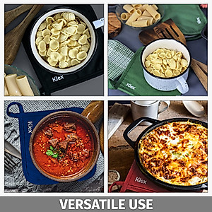 KLEX 4pcs 100% Thick Cotton Potholders for Oven Cooking and Baking, Durable 330GSM Hot Pads, Up to 482°F Degrees Heat Resistance Pot Holder, Heavy-Duty Cotton Canvas, Black