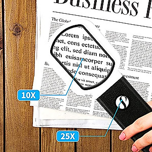 Magnifying Glass with Light and Stand, welltop 25X 10X Handheld Lighted Magnifying Glass Hands Free 9 LED Illuminated Magnifier for Reading, Inspection, Exploring, Jewellery, Hobbies & Crafts