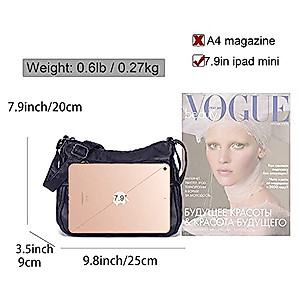 Mini Crossbody Bags for Women Leather Shoulder Purses Vegan women Cross body Bag Small Purse and Handbag Lightweight Ladies Pocketbook Blue