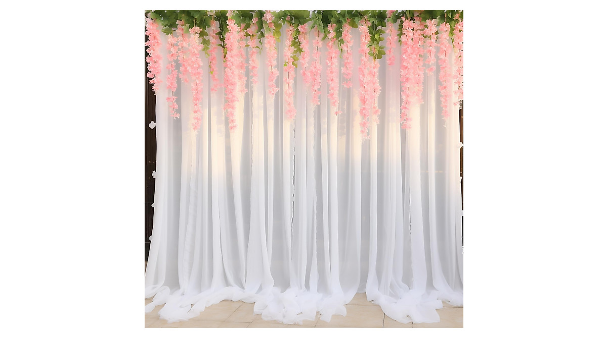 Elegant 10ft White Tulle Backdrop for Weddings & Events