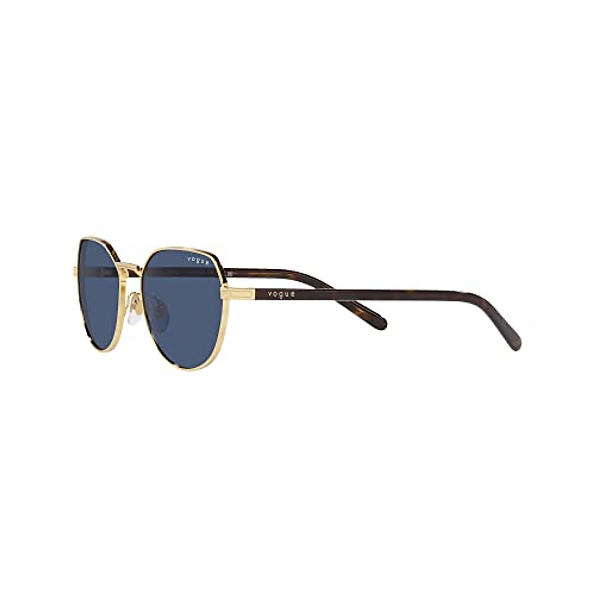 Vogue Eyewear Woman Sunglasses Gold Frame, Dark Blue Lenses, 53MM
