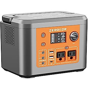 Portable Power Station 350W, Portable AC Outlet Power Bank 80000mAh/296Wh External Lithium Battery Portable Laptop Charger, Wireless Charging, Pure Sine Wave Power Source for Outdoor Tent Camping