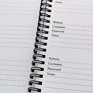 Nokingo Spiral Password Book with Tabs - 5x7 inch Password Organizer with Alphabetical Tabs for Internet Login, Website, Username, Password. Password Keeper for Home or Office