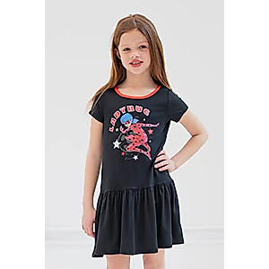 Miraculous Ladybug Little Girls 2 Pack Short Sleeve Dresses Black 6-6X