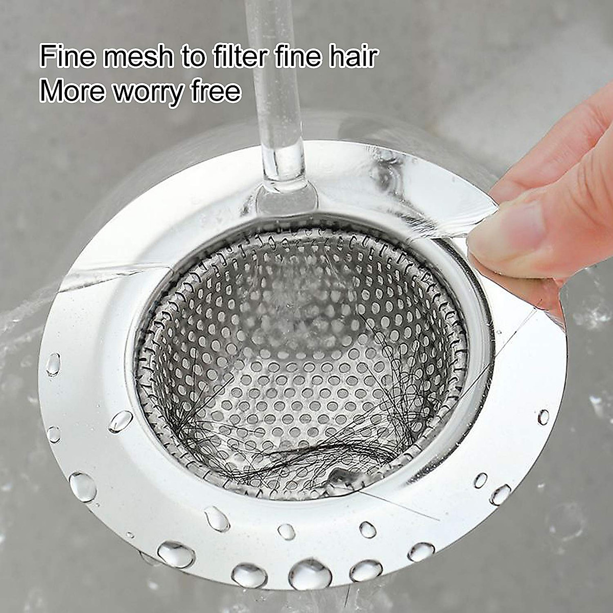 Kitchen Sink Strainer Kitchen Sink Stopper, Professional Stainless Steel Sink Filter, With Dense Mesh (2 PCS) for Draining Kitchen, Bathroom, Bathtub, Washbasin