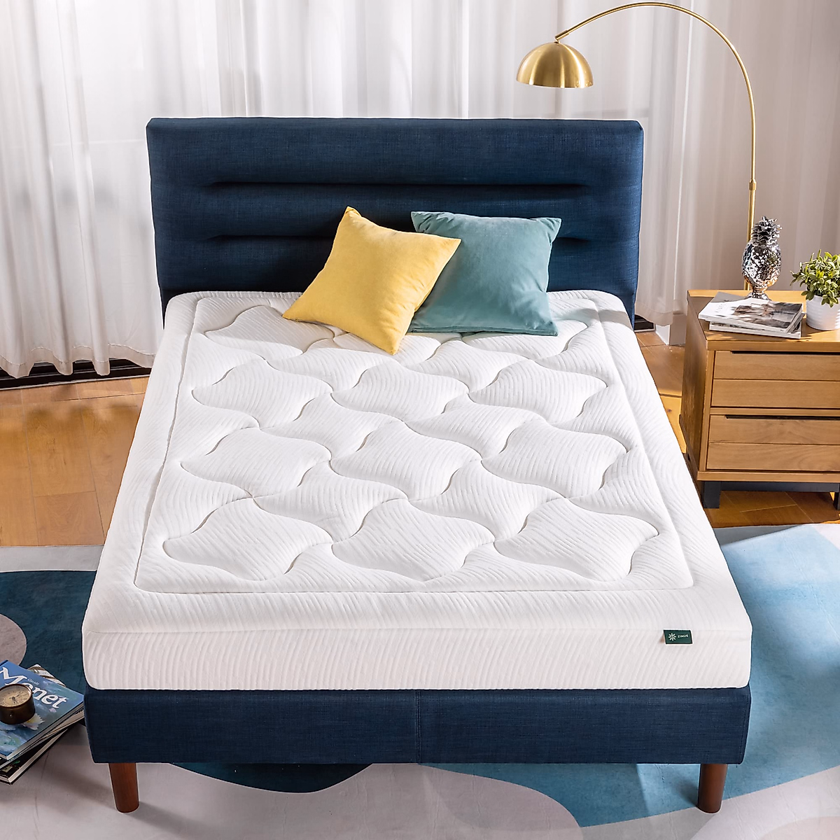 ZINUS 8 Inch Cloud Memory Foam Mattress, Queen, Fiberglass Free, Pressure Relieving, Mattress in A Box, CertiPUR-US Certified, White