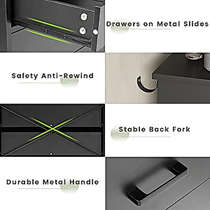 Hasuit Black Dresser for Bedroom, Tall 5 Drawer Dresser with Sturdy Base, Wooden Large Capacity Storage Cabinet, Chest of 5 Drawers for Closet, Living Room, Hallway