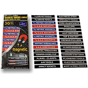 "Magnetic" Tool Box Organizer Labels (Green Edition) Organize Boxes, Drawers & cabinets "Quick & Easy", fits All Brands of 'Steel' Tool Chest Including Craftsman & Snap-on