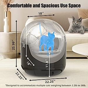 ADVTSPRS Self Cleaning Cat Litter Box, Automatic Cat Litter Box with APP Control&Odor Elimination, Anti-pinch Design for Multi-Cat Family