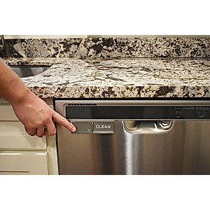 Metal Dishwasher Magnet Clean Dirty Sign in Stainless Steel - Unique and Stylish Look (Silver w/Black Lettering)