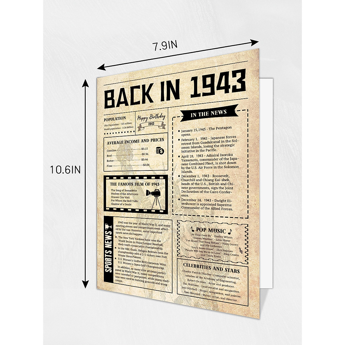 Smnwinsl 81st Birthday Cards for Grandma Grandpa,81st Birthday Decorations for Men Women,81st Birthday Gifts for Dad Mom,81st Birthday Cards for Friend,1943 Birthday Cards for Husband Wife