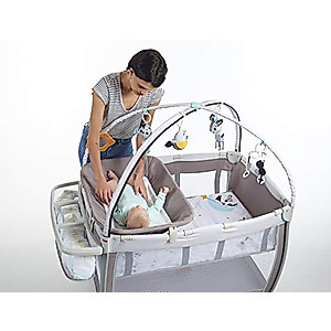 Tiny Love 6-in-1 Here I Grow Deluxe Playard, 6 Mode Baby Playpen: with Bassinet, Playmat, Toy Arch, Changer, and Travel Bag, Magical Tales