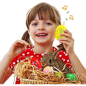 6 Pack Easter Eggs Wooden Percussion Musical Shake Eggs Easter Egg Shakers for Kids Boys Girls Toddlers Easter Gifts Easter Basket Stuffers Fillers